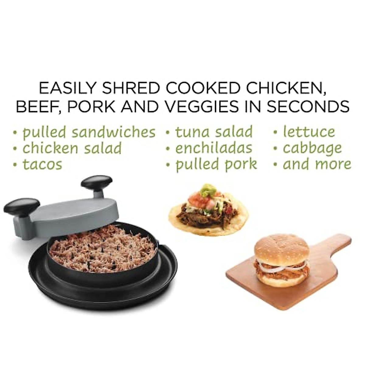 YiimDaifun Chicken Shredder Shred Machine,Alternative to Bear Claws Meat Shredder for Pulled Pork Red Beef and Chicken (Grey)