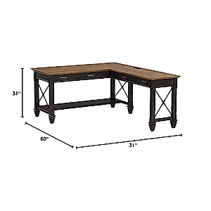 Martin Furniture Hartford Open L-Shaped Desk, Brown