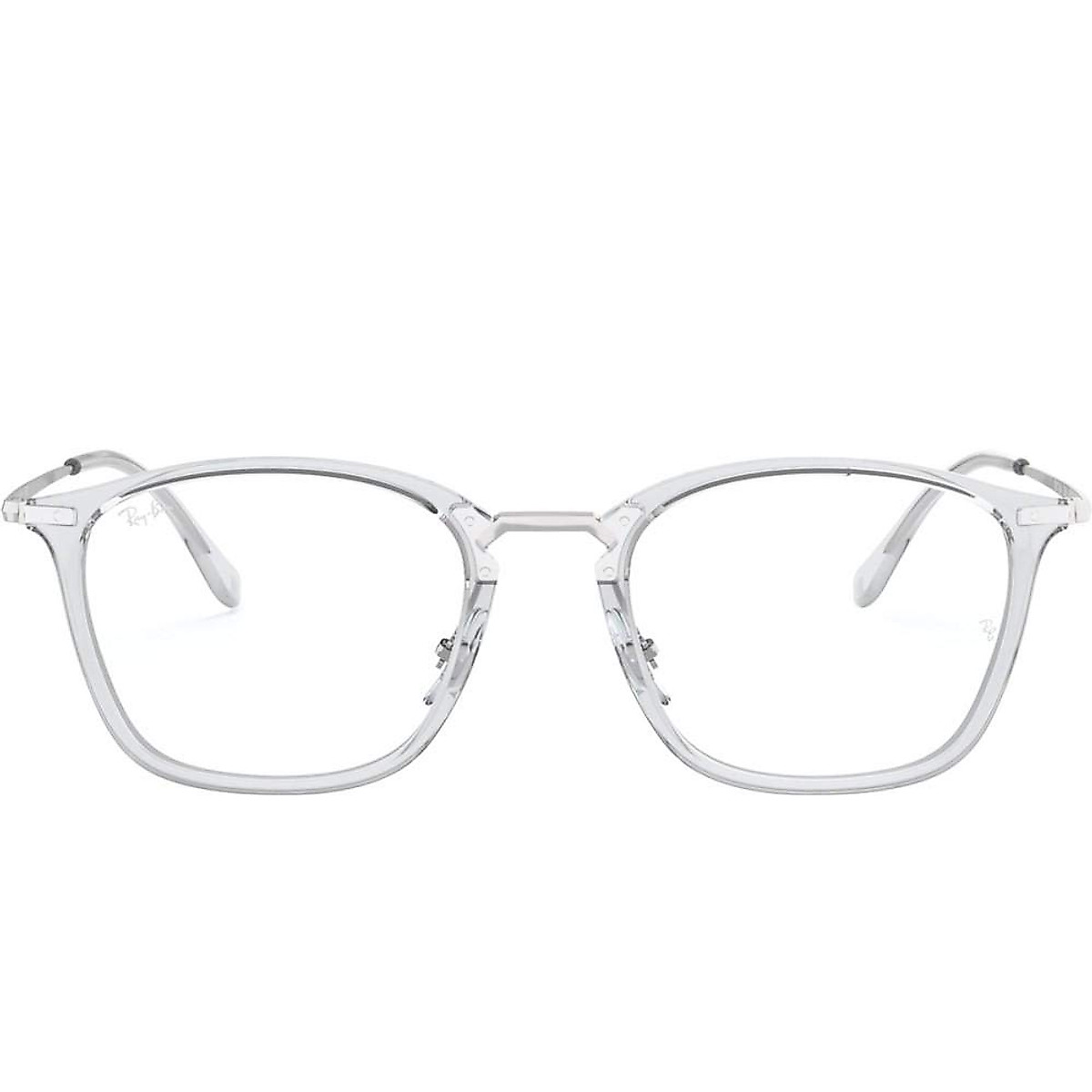 Ray-Ban RX7164 Square Prescription Eyeglass Frames, Transparent/Demo Lens, 52 mm