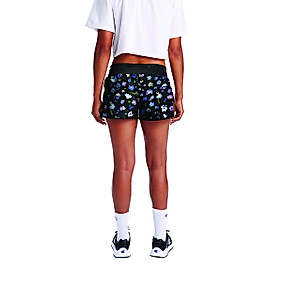 Champion Sport, Moisture Wicking, Lightweight Gym Shorts for Women, C Logo, 2.5", Organic Floral Black, XX-Large