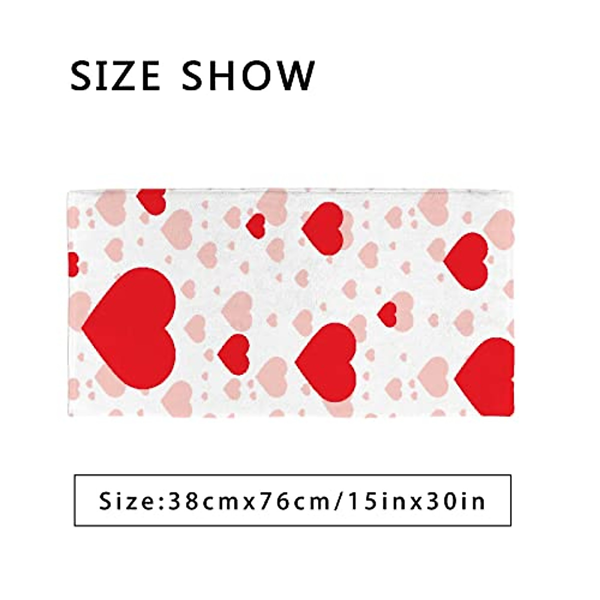 My Little Nest Abstract Red Hearts Love Hand Towels Soft Bath Towel Absorbent Kitchen Fingertip Towel Quick Dry Guest Towels for Bathroom Gym Spa Hotel and Bar 30 x 15 Inch