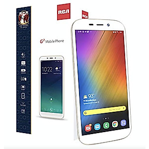 RCA G2 32GB+3GB RAM, 5.5" 18:9 Display, Android 9 Pie, Unlocked Phone (White/Gold)