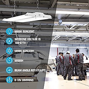 WEINATECH 2FT LED Garage Lights Shop Light LED Dimmable,100W 5000K Daylight Beam Angle Adjustable Linear High Bay Lights,Led Shop Lights for Workshop,Warehouse,Garage,Workbench,Supermarket(1 Pack)
