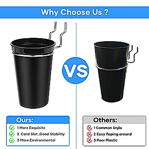 Pegboard Bins with Rings 6 Sets, Pegboard Ring Styles Hooks, Pegboards Cups Holder for Accessories, Pencils, Craft Tools, and Other Assortments Organizing (2021 Black)