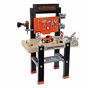 Smoby Black and Decker Kids Centre Workbench  Pretend Play Toy Workbench with Tools