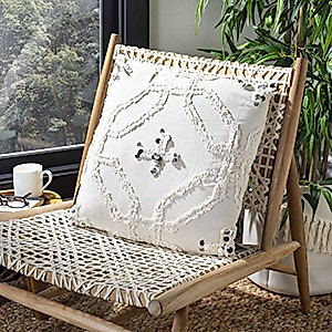 Safavieh Home Collection Daphne White 20 x 20-inch Decorative Accent Pillow