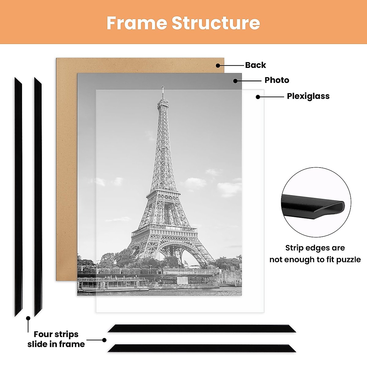 upsimples 16x24 Picture Frame Black 3 Pack, Scratch-Proof Poster Frames 16 x 24 for Photo Gallery - Slide-In Strips, Horizontal or Vertical Wall Mounting