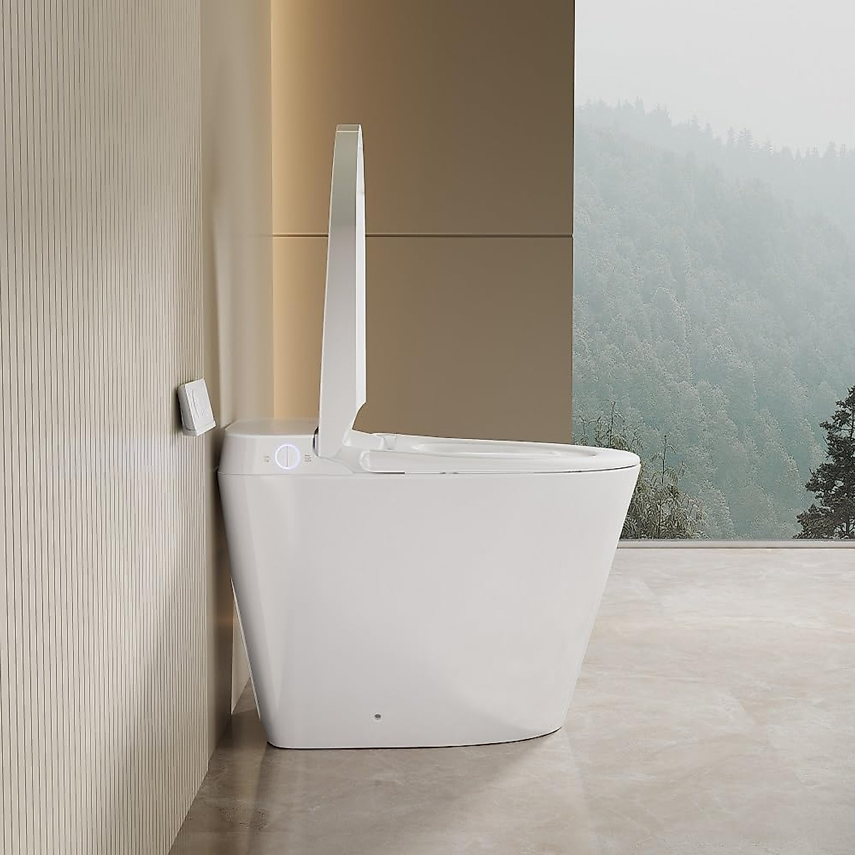 ELLAI Smart Toilet ADA Height Tankless Elongated Bidet Toilet with Auto Flush, One Piece Toilet with Bidet Build in Heated Seat and Multi-Function Remote Control in White