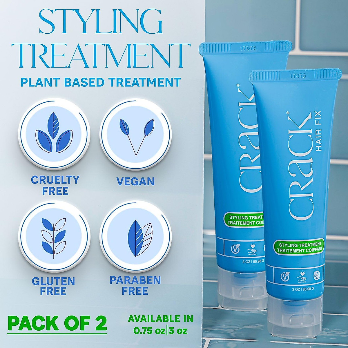 Crack HAIR FIX Styling Creme - Multi-Tasking, Anti-Frizz, Leave-In Styling Aid With Protection