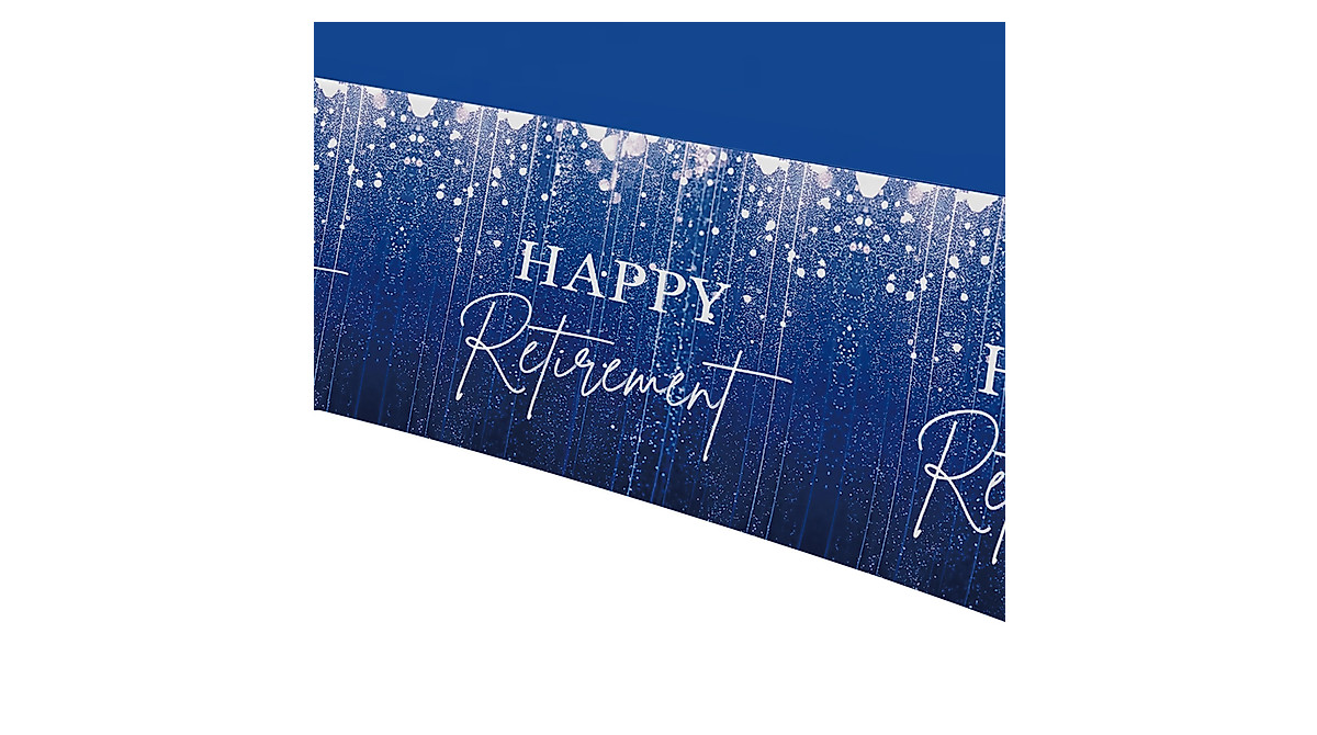 Elegant Blue Retirement Party Tablecloths - 3 Pack