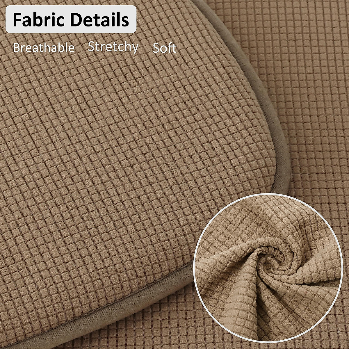 Shinnwa Windsor Chair Cushions Farmhouse Seat Cushion for Kitchen Chairs Brown Non Slip Chair Pads for Dining Room with Foam Padding and Textured Cover 4 Pack (17 x 15.5 Inches)