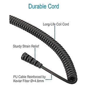 Speaker Mic with Reinforced Cable for Kenwood Radios NX-200 NX-210 NX-300 NX-3200 NX-3300 NX-410 NX-411 NX-5200 NX-5300 NX-5400 TK-2180 TK-3180 TK-5210 TK-5220 TK-5310 TK-5410, Shoulder Microphone