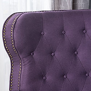 GDFStudio Waldo Tufted Wingback Recliner Chair(Plum)
