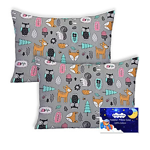 Toddler Baby Pillow Case - Cotton Pillowcase Bedding 2 Pack, Super Soft Envelope Closure Travel Pillow Cases for Nursery, Kids, Boys and Girls, 14 x 20 Inches