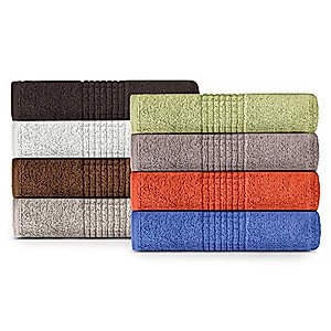 Lavish Touch 12 Pack Wash Cloth Set | 100% Ringspun Cotton , Lightweight and Highly Absorbent Quick Drying Towels, Perfect for Daily Use (Grey)