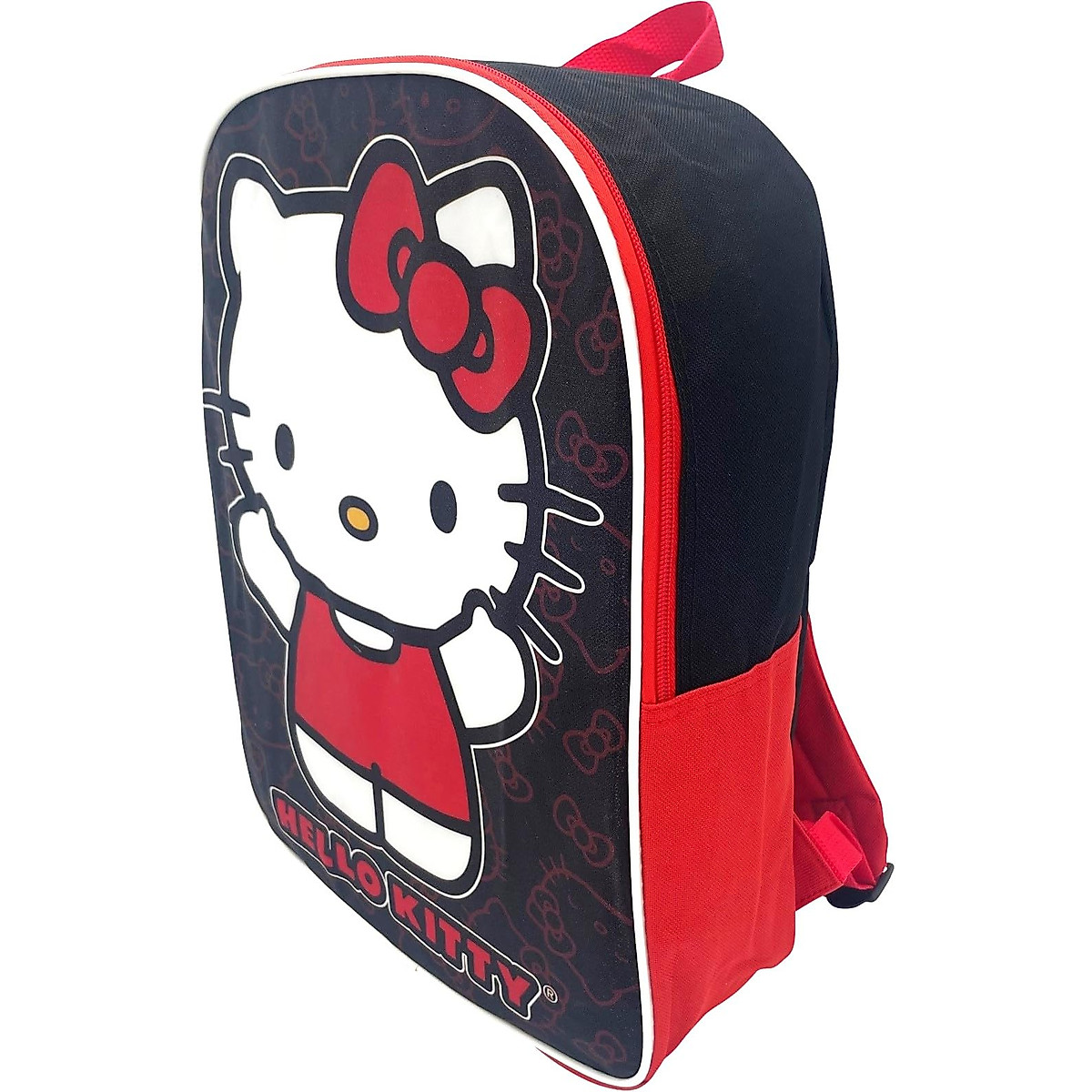 Fast Forward Hello Kitty Girl's 15" School Bag Backpack (Black-Red)
