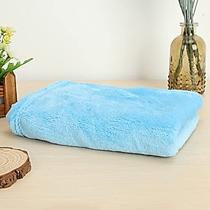 BLUELANS Fleece Throw Blanket for Couch, Lightweight Plush Fuzzy Cozy Soft Blankets & Throws Sofa, Blanket, Cozy, Warm Bedding Bed Blue, 50x70cm