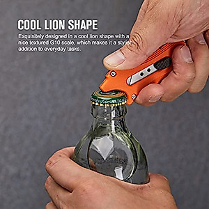 OKNIFE Otacle EDC Box Opener, Multifunctional Tool with Bottle Opener, Hex Wrench and 6.35 mm Slotted Screwdriver(Orange)