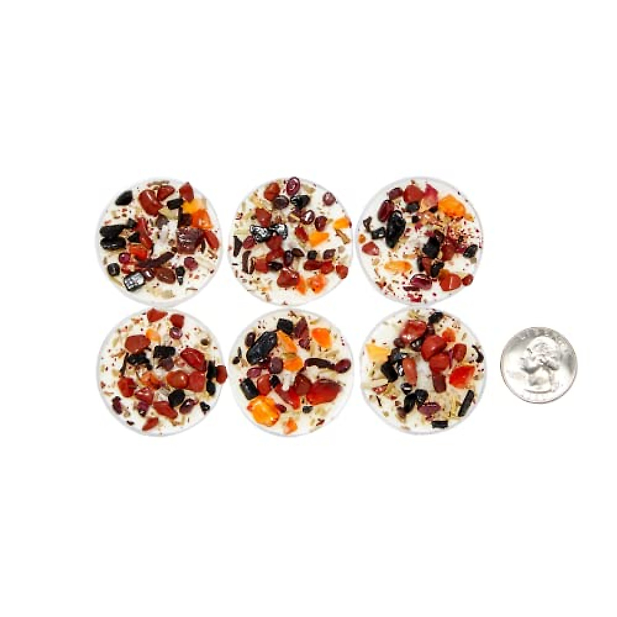 Dragons Blood Candle by New Moon Beginnings - Protection & Grounding - Herb, Flower, & Crystal Candles - Aromatherapy Soy Candle - Set of 6 Tealights