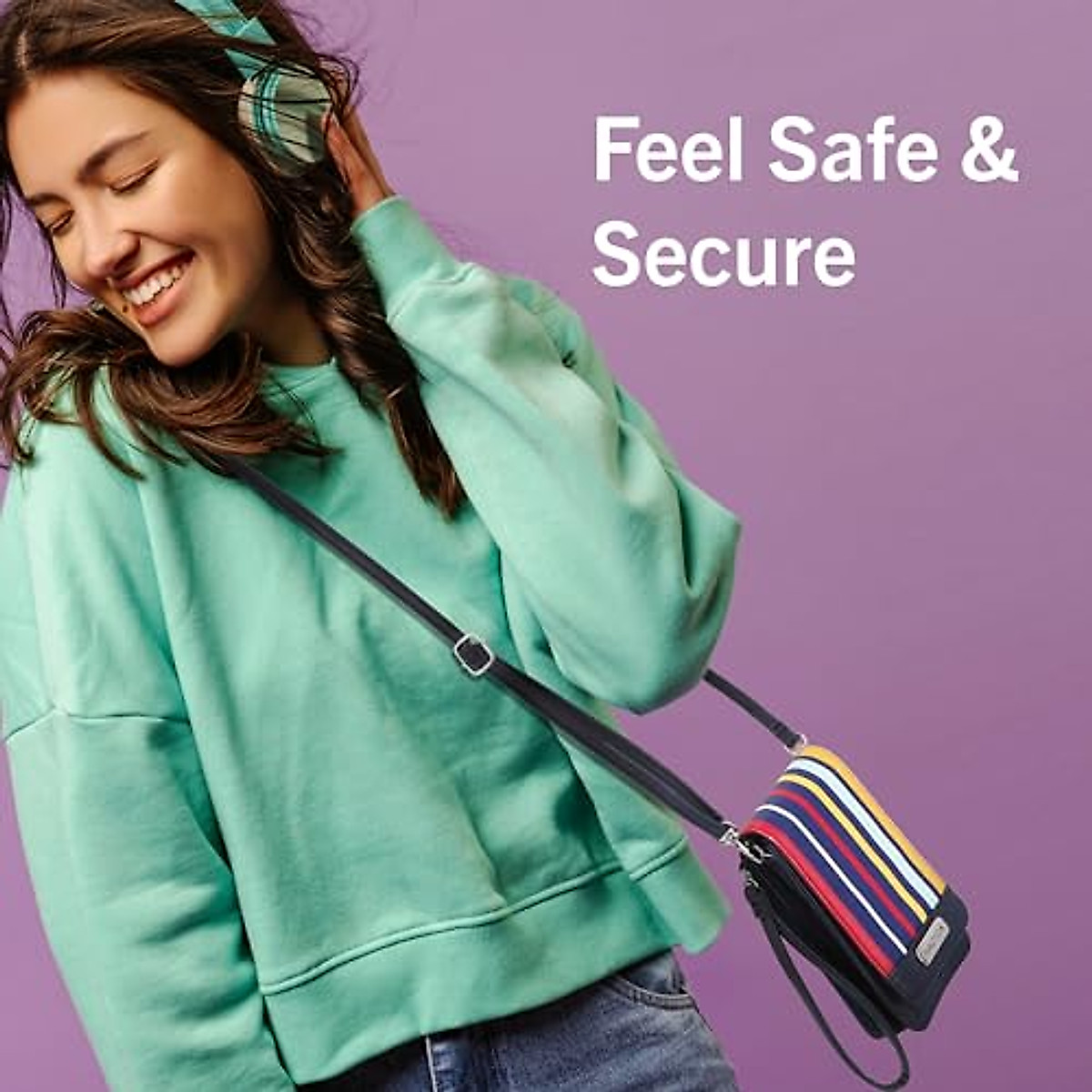 Nautica Women's Crossbody Cellphone Purse, Ribbon Stripe