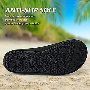 Deevike Water Shoes for Women Men Barefoot Quick-Dry Aqua Socks Slip-on for Beach Swim Surf Yoga Exercise Black-38/39