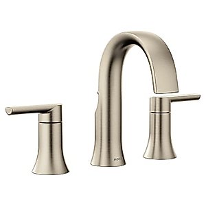 Moen Doux Brushed Nickel Two-Handle Adjustable Widespread Contemporary Bathroom Faucet Trim Kit, Valve Required, TS6925