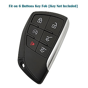vurbemes 360 Degree Soft TPU Protector Key Fob Cover Case fit for 2019 2020 2021 2022 GMC Yukon Chevy Chevrolet Suburban Tahoe GM Buick Encore Keyless Entry Key Fob (6 Button, Black)