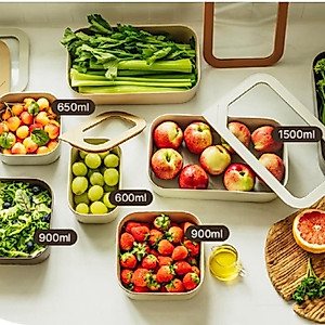 Neoflam 4 Set FIKA One Kitchen Pantry Porcelain Ceramic Food Container with Glass Lid, Microwave, Oven, Dishwasher Safe Refrigerator, Fridge Storage for Leftover, Healthy Meal Prep Organization (Set)