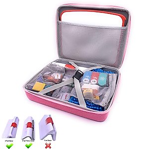 xcivi Storage Organizer All-in-one Case for Osmo Genius Starter Kit Creative Set, Fits for Base/Starter/Numbers/Words/Tangram/Coding Awbie Game/Monster Pad/Drawing Kit (Pink)