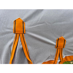 HILASON 78" Inches Horse Fly Sheet with Neck UV Protect Mesh Bug Mosquito Summer White/Orange | Horse Fly Sheet | Horse Western Fly Sheet | Fly Sheets for Horses | Mosquitoes Protection for Horses