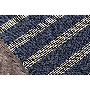Novogratz by Momeni Montauk 100% Jute Hand Woven Indoor Area Rug, 2'3" X 10', Navy