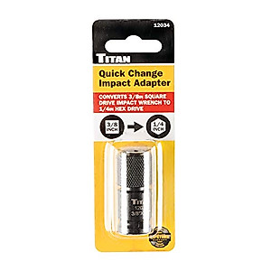 Titan 12034 3/8-Inch Drive to 1/4-Inch Hex Drive Quick Change Adapter