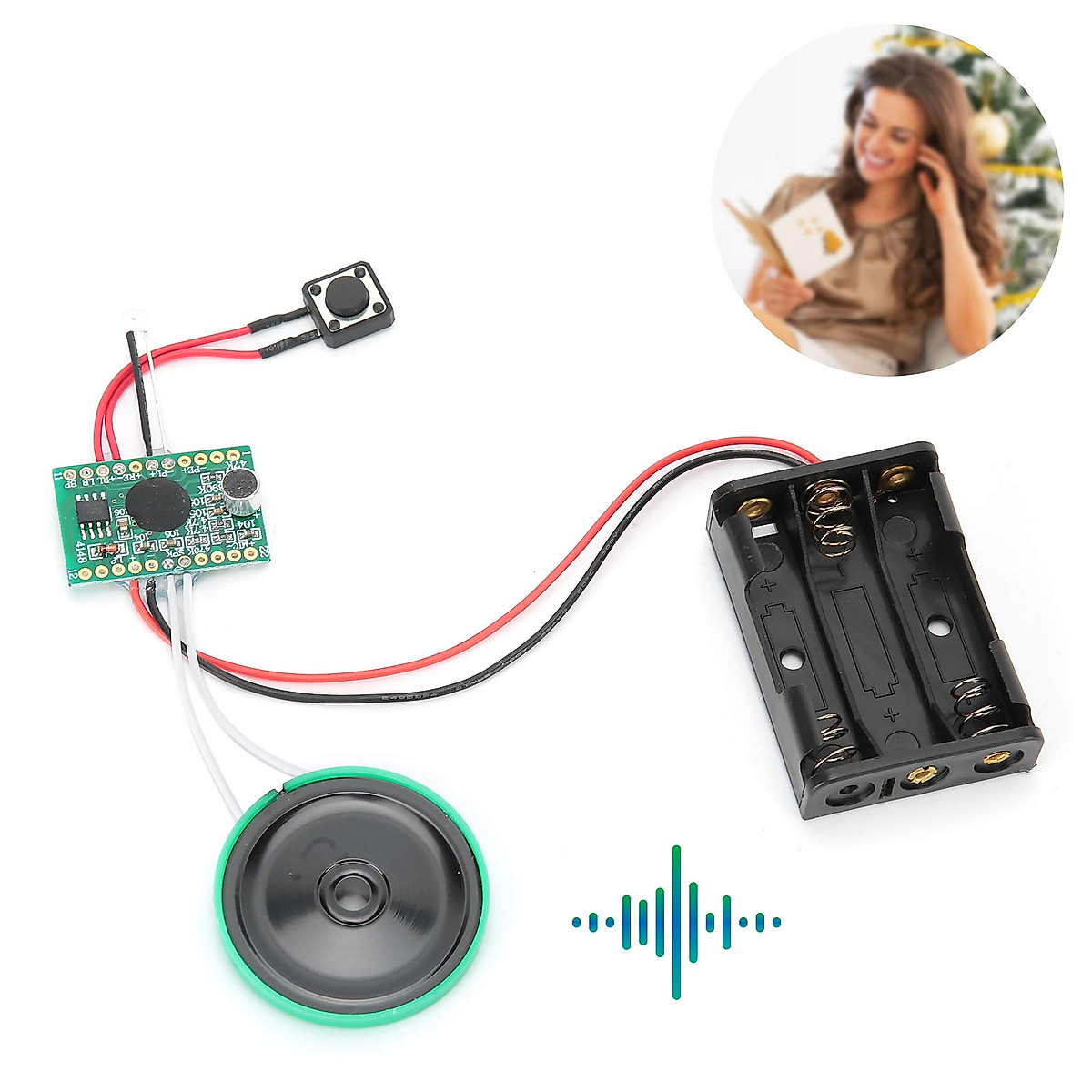 Heayzoki Voice Module,Audio Module DIY Greeting Card Chip Recordable Voice Sound 4min Record Audio Card with Light Sensor Function