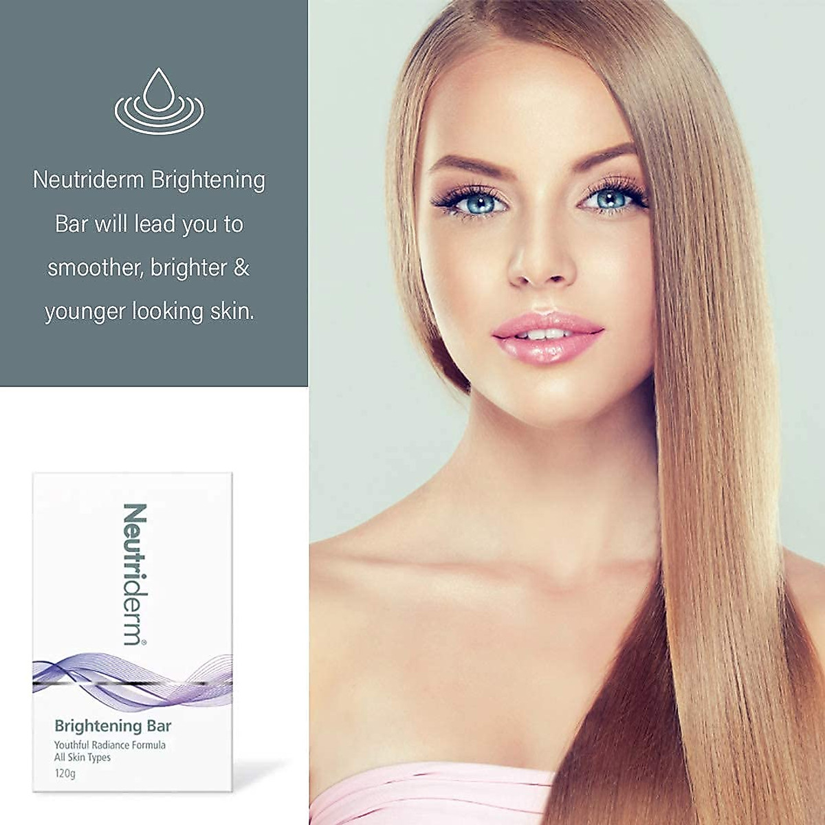 Neutriderm Illuminating Cleansing Bar, Radiance-Boosting and Soap-Free, Cleansing Bar for Dark Spots, Fine Lines & Uneven Skin Tone, Deeply Cleans & Eliminates Dead Skin Cells, 120g