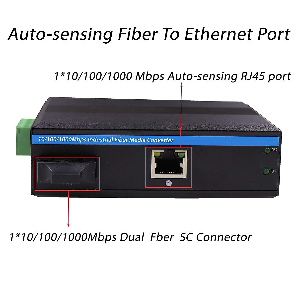 OLYCOM Gigabit Hardened Ethernet Media Converter Single Mode Duplex Industrial Fiber SC to Network Switch DIN-Rail/Wall Mount 9/12/24VDC Input IP40 Safety Class
