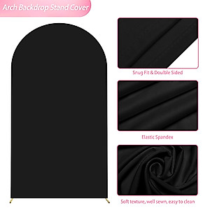 Wokceer Arch Backdrop Stand and 7.2FT Wedding Arch Cover Bundle for Wedding Ceremony Birthday Party Black