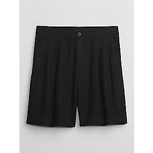 GAP Womens Pleated Linen Shorts True Black 10
