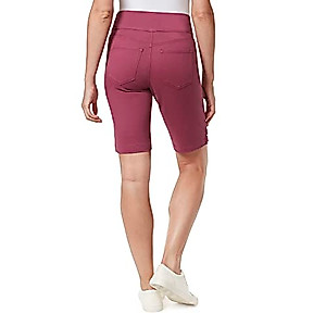 Gloria Vanderbilt Women's Amanda Pull on Bermuda Short, RUBARB JAM, 8