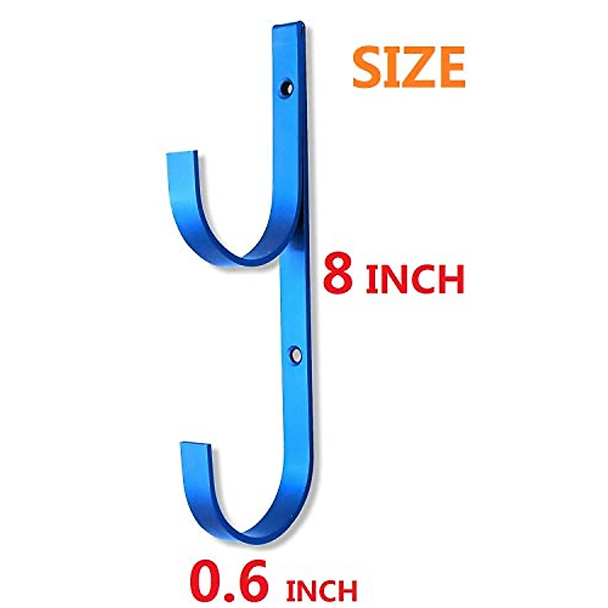 Flowerbeauty Pool Pole Hanger Premium Aluminium Holder Set, Ideal Hooks for Telescopic Poles, Skimmers, Leaf Rakes, Nets, Brushes, Vacuum Hose, Garden Tools and Swimming Pool Accessories (4, Blue)