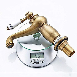 Mixer Tap Retro Faucet Kitchen Faucet Retro Brass Single Lever & Ceramic Sink Faucet With Water Inlet For Bathtub Bathroom Water-tap European Style (Brass)