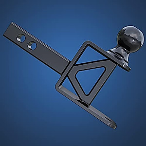 LOCAME 3-in-1 ATV/UTV Tralier Hitch Mount, Fits1 1/4-Inch Receiver, Solid Shank ATV/UTV Tow Hitch, 2-Inch Ball Hitch Adapter, 5000 LBS GTW-Multi Hitch, Black, LC0050