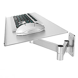 HM&DX Wall Mount Adjustable Keyboard Tray,Keyboard and Mouse Tray Wall Mount,Height Adjustable Typing Platform,sit-Stand Keyboard Arm Keyboard Bracket,Swivel Keyboard Tray for Home Office