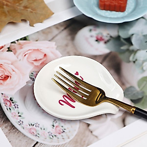 Spoon Rest for Coffee Station, Small Spoon Holder for Coffee Bar, Teaspoon Rest for Coffee, Ceramic Spoon Rests for Stove Top, Mimi Gifts