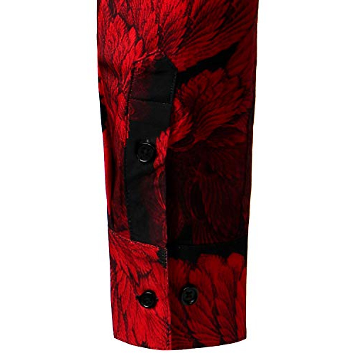 ZEROYAA Men's Hipster Urban Design 3D Printed Slim Fit Long Sleeve Button Up Dress Shirts ZLCL30-Red Large
