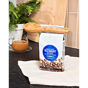 Talisman Designs Laser Etched Beechwood Scoop with Clip | Nature Design | Wood Coffee Spoon |, Cute & Functional Kitchen Tool, | Small Wooden Utensils