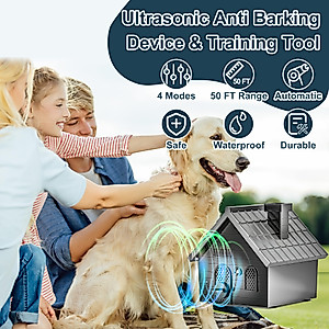 Anti Barking Device for Dogs, 4 Modes Ultrasonic Dog Barking Silencer up to 50 ft, Dog Barking Control Devices, Bark Box Dog Training & Behavior Aids Safe for Dogs & People, Indoor & Outdoor Use