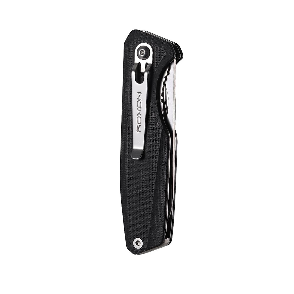 Roxon Phantasy Folding Knife Survival Pocket Tool EDC Camping with Replaceable Knife Blade (Stainless Steel Handle)