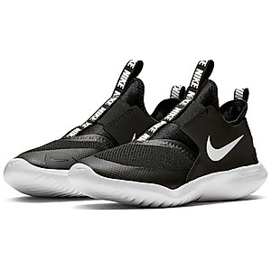 Nike Flex Runner (Big Kid) Black/White 6 Big Kid M