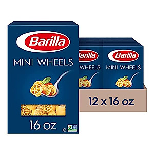 Barilla Mini Wheels Pasta, 16 oz. Box (Pack of 12) - Non-GMO Pasta Made with Durum Wheat Semolina - Kosher Certified Pasta