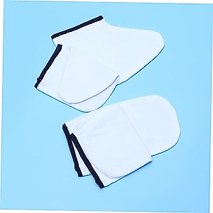Beaupretty 2 Pairs Thermal Gloves Heat Tanning Mitt Paraffin Wax Mitts Wax Gloves Hand Treatment Cover Foot Spa Cover Bath Treatment Gloves Care Insulation Cotton Wax Bath Hand Mitts